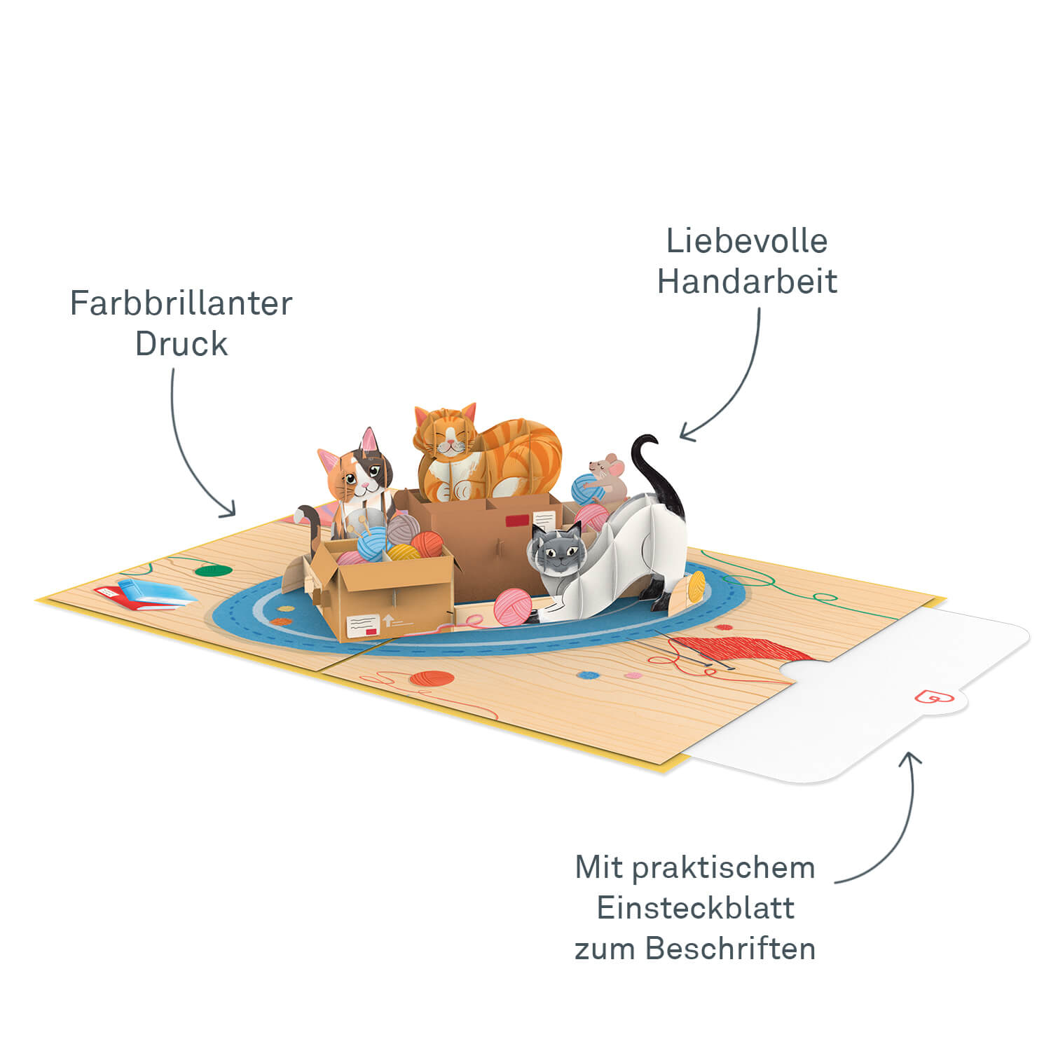 Niedliche Katzen Pop-Up Karte | papercrush